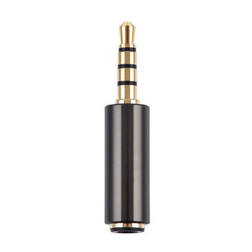 Адаптер переходник для микрофона с разъёма mini jack 3,5 мм TRS на TRRS (c 3 pin на 4 pin) Черный