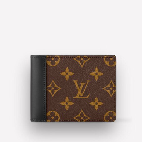 Бумажник Louis Vuitton M69408, фактура зернистая, коричневый, черный