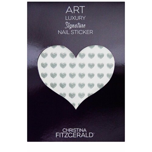 Christina Fitzgerald Art Luxury Signature Nail Sticker наклейки-стикеры для ногтей (серые сердечки) 96 шт