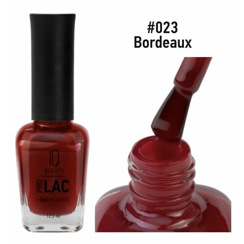 IQ Beauty Сolor ProLac+ Лак для ногтей укрепляющий с биокерамикой Bordeaux №023 12,5мл