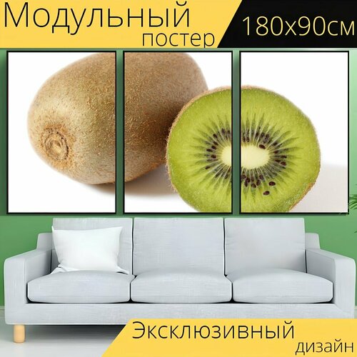 Модульный постер "Киви, фрукты, десерт" 180 x 90 см. для интерьера