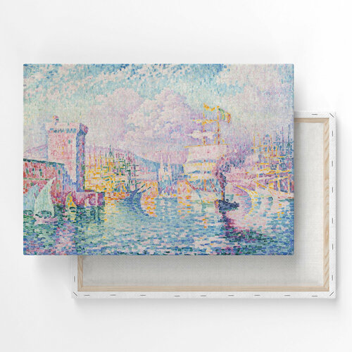 Картина на холсте, репродукция / The Pink Tower, Marseille / Поль Синьяк / Размер 30 x 40 см