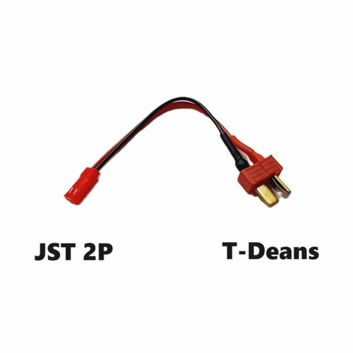 Переходник T-Deans на JST 2P 2pin SM-2p (папа / папа) 55 разъемы T-plug на JST-2P Wire адаптер штекер красный Т плаг Connector запчасти р/у батарея