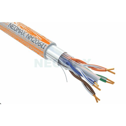 Кабель витая пара NEOMAX NM206A11-125М-P F/UTP cat.6A 4 пары (125 м) 0.57 мм (23 AWG) одножильный, чистая медь, LSZH, оранжевый