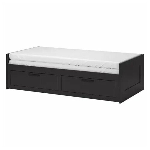 Каркас кровати-кушетки с 2 ящиками, Черный, 80x200 см. икеа Бримнэс, IKEA Brimnes