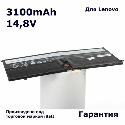 Аккумулятор iBatt 3100mAh, для THINKPAD X1 Carbon Ultrabook (3rd Gen) ThinkPad 20FB002WRT (4th N3K2HRT 34483C2