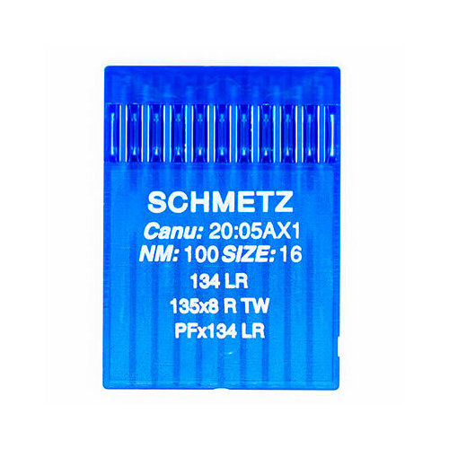 Иглы для промышленных швейных машин Schmetz, толстая колба 134/DPx5 LR №100, 10 шт, для кожи