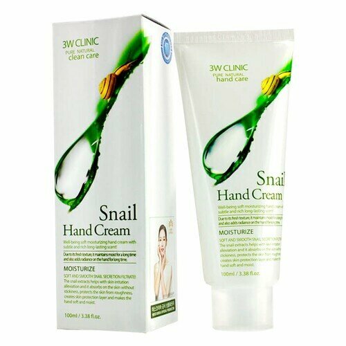 3W Clinic Крем для рук с экстрактом слизи улитки - Snail hand cream, 100мл