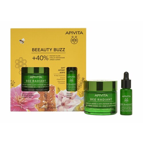 Набор против признаков старения и усталости кожи с легкой текстурой / Apivita Beauty Buzz Bee Radiant Set: Light Texture