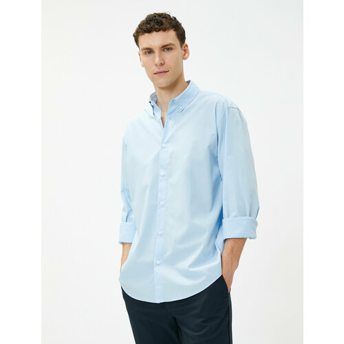 Рубашка KOTON, размер XXL, синий