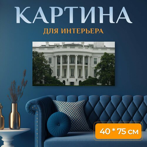 Картина на холсте "Белый дом, правительство, президент" на подрамнике 75х40 см. для интерьера