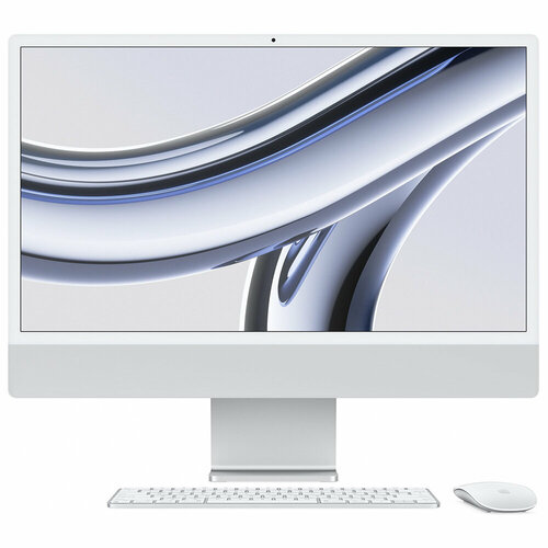 Моноблок Apple iMac A2874 24" 4.5K M3 8 core (4) 8Gb/SSD 512Gb/клав.+мышь/macOS/серебристый Z1950022V