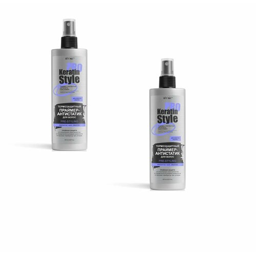 Витэкс Термозащитный праймер-антистатик для волос, Keratin Pro Style, 200 мл, 2 уп, 2 уп