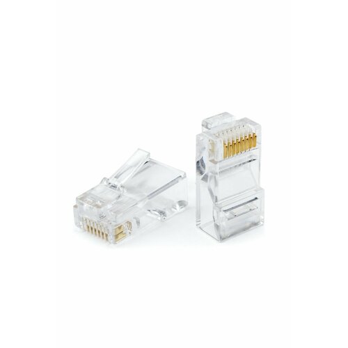 Коннектор для витой пары RJ45/8P8C, неэкранированный, NETLAN EC-UP8P8C-5E-003-TR 100шт.