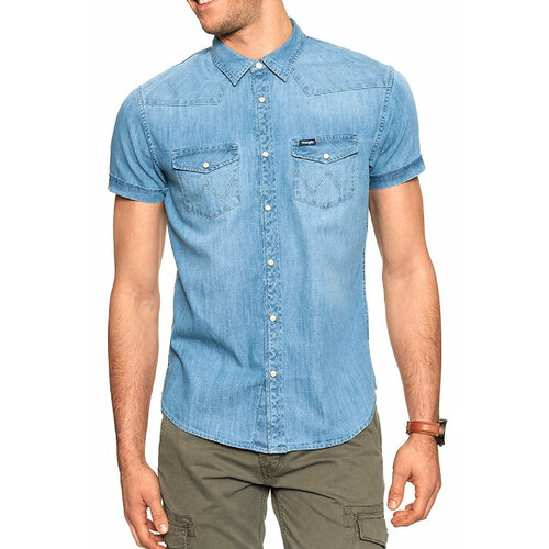 Рубашка Wrangler, размер XL, голубой