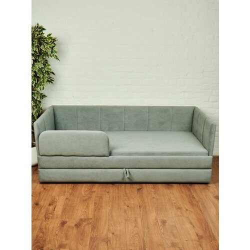 Детский диван-кровать Челси 160х80 см голубой с выкатным ящиком Кровать детская от 3х лет Без матраса