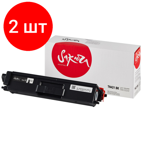 Комплект 2 штук, Картридж лазерный SAKURA TN-421BK чер. для Brother HL-8260DCW/DCP-8410
