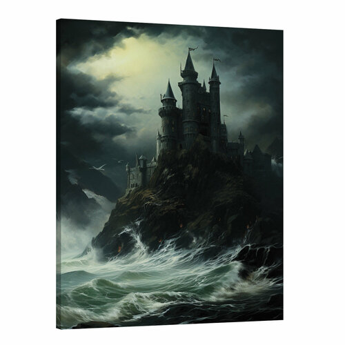Интерьерная картина 50х70 "Гримуар: колдовской замок"