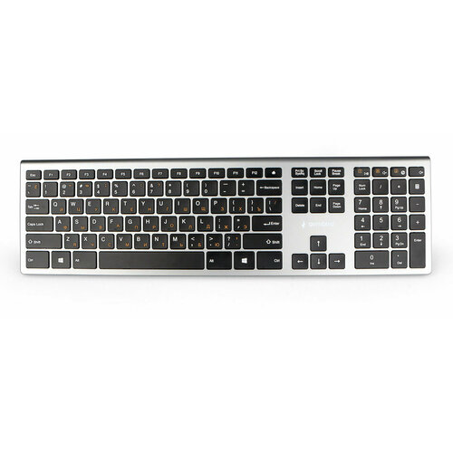 Беспроводная клавиатура Gembird KBW-1 Silver USB серебристый, русская, 1 шт.