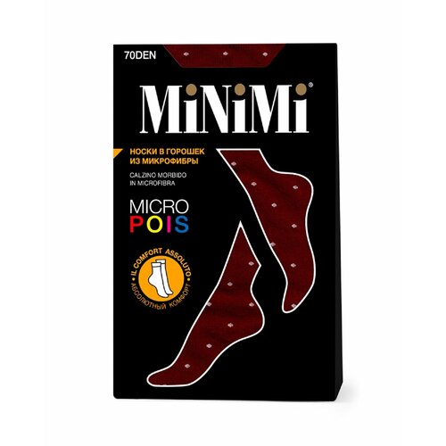 Носки MiNiMi, 70 den, размер 0 (UNI), бордовый, черный