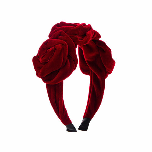 Ободок для волос 004 бархатные розы, бордовый