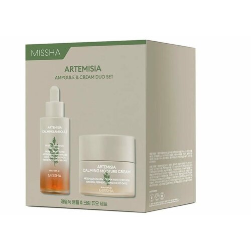 Успокаивающий крем Missha, Artemisia Calming для чувствительной кожи лица + Сыворотка Artemisia Calming, 50 мл + 50 мл