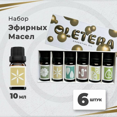 Набор натуральных эфирных масел Essential Oil для ароматерапии / Водорастворимое Эфирное масло из 6 ароматов для арома ламп/ Ароматическое масло для медитаций