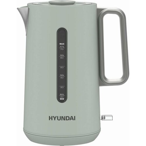 Чайник электрический Hyundai HYK-S9999, 2200Вт, светло-зеленый и серебристый