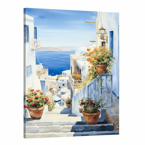 Интерьерная картина 50х70 "Греция: страна белых домов"