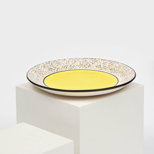 Тарелка "Персия", плоская, керамика, желтая, 25 см, 1 сорт, Иран