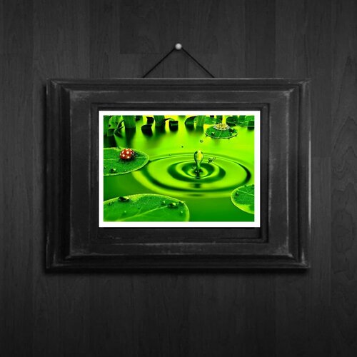 Постер "Божья коровка среди зелени" из коллекции "Креатив" А3
