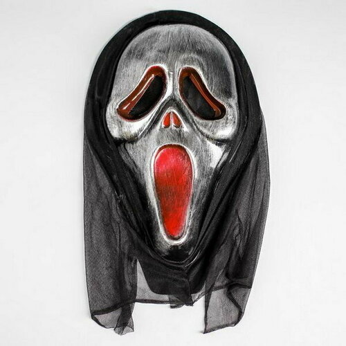 Карнавальная маска "Крик", цвет серебряный
