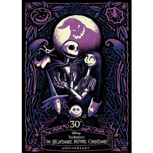 Плакат, постер The Nightmare Before Christmas. Кошмар перед Рождеством на бумаге, размер 42х60см