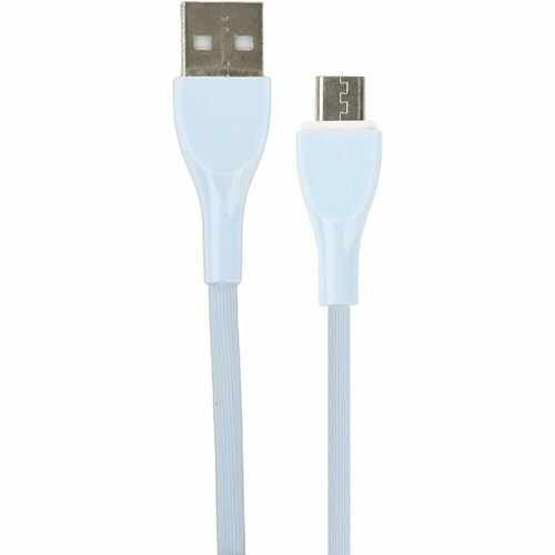 Perfeo кабели Кабель USB A вилка - Micro USB вилка, 2.4A, голубой, силикон, длина 1 м, ULTRA SOFT U4022