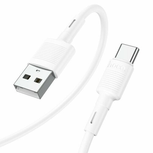Кабель Hoco X83, Type-C - USB, 3 А, 1 м, передача данных, ПВХ, белый (комплект из 10 шт)