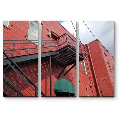 Модульная картина Пожарная лестница на старом кирпичном здании170x122