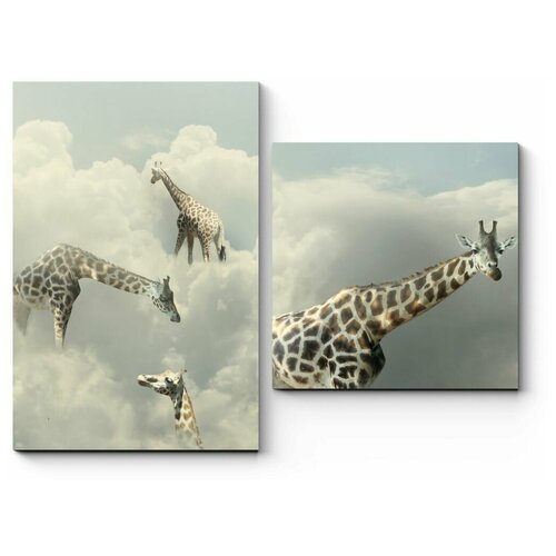 Модульная картина Жирафы в облаках140x105