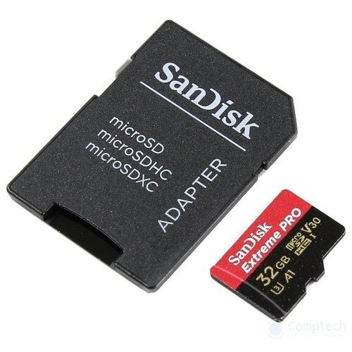 Micro SecureDigital 32Gb SanDisk SDSQXCG-032G-GN6MA {MicroSDHC Class 10 UHS-I U3 Extreme Pro}