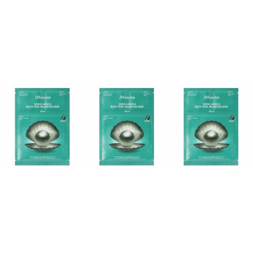 Набор JMsolution для сияния кожи, Marine Luminous Black Pearl Balancing Mask, 1,5 мл x 2, 30 мл, 3 шт