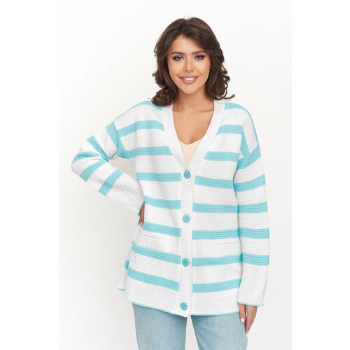 Пиджак Текстильная Мануфактура, размер 46/48, голубой, белый