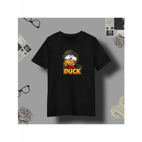 Футболка злая утка duck, размер XL, черный