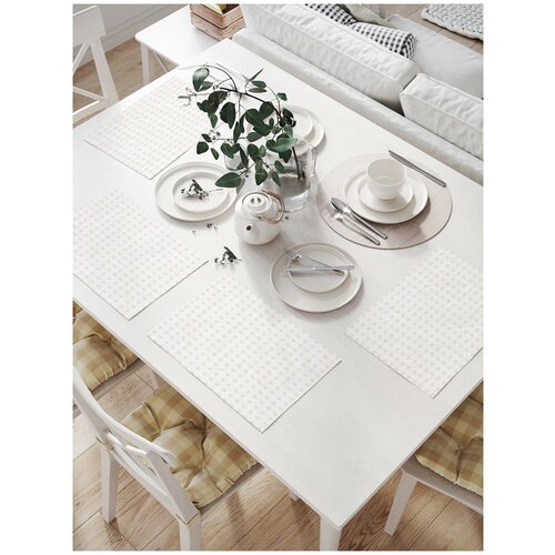 Салфетки на стол для сервировки прямоугольные, плейсмат JoyArty "Пастель простых форм", 32x46 см, в комплекте 4шт.