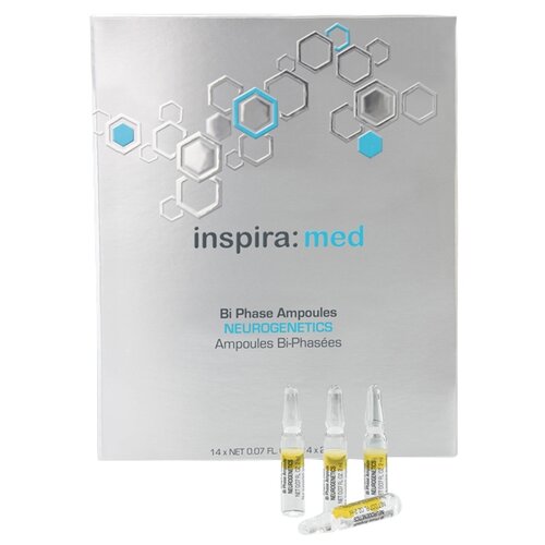 Inspira Cosmetics med Bi Phase Ampoules Neurogenetics Двухфазная сыворотка дя лица для экспресс-восстановления кожи, 2 мл, 14 шт.