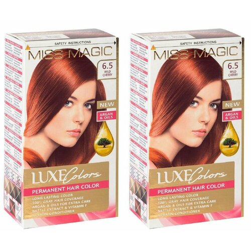 MISS MAGIC LUXE Colors Краска для волос, тон 6.5 - дикая черешня, 2 шт