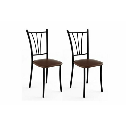 Комплект стульев "Моцарт-02" - Шоколад (экокожа) / Черный муар