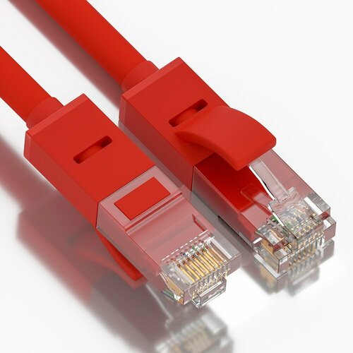 Кабель для Интернета 50 см патч корд RJ45 cat5e GCR для ноутбука компьютера ПК красный провод для Wi Fi роутера LAN кабель 0.5м