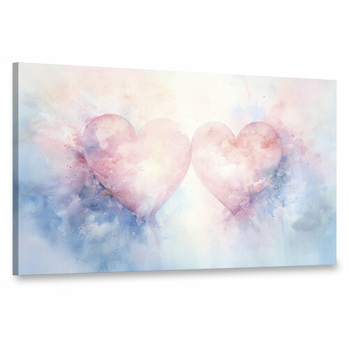 Интерьерная картина 100х60 "Сердца в свете"