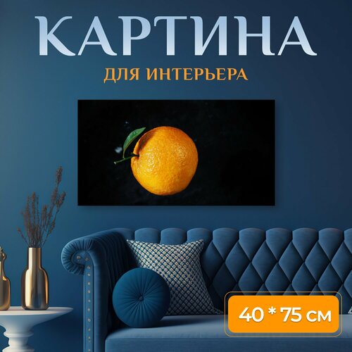 Картина на холсте "Чернить, апельсин, справочная информация" на подрамнике 75х40 см. для интерьера