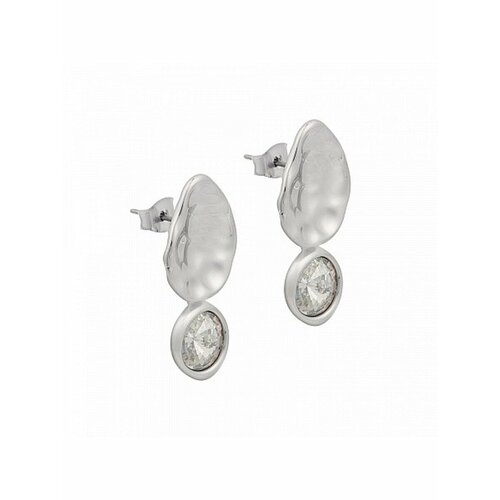 Серьги Fiore Luna, кристаллы Swarovski, серый, белый