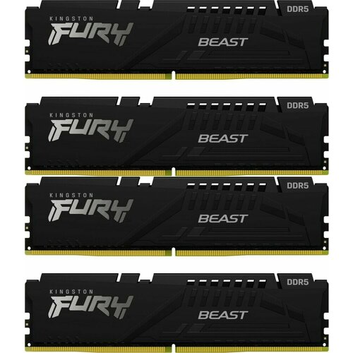 Оперативная память 64Gb DDR5 6000MHz Kingston Fury Beast (4x16Gb KIT) (KF560C40BBK4-64)